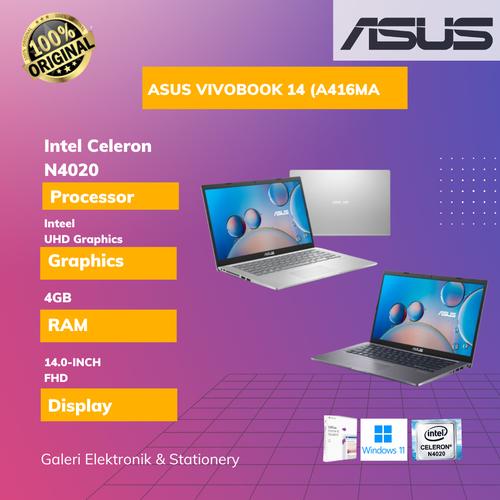 Jual ASUS Vivobook 14 A416MAO-N4020/4GB/256GB 14"/Intel HD W10 OHS ...