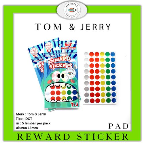 Jual REWARD STICKER - Sticker DOT 13MM - TOM and JERRY [ 1 Pad ...