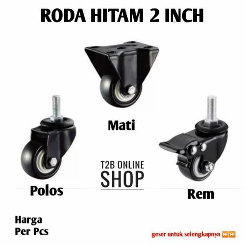 Jual Roda caster karet baut 2", roda etalase, lemari, troli, CASTOR ...