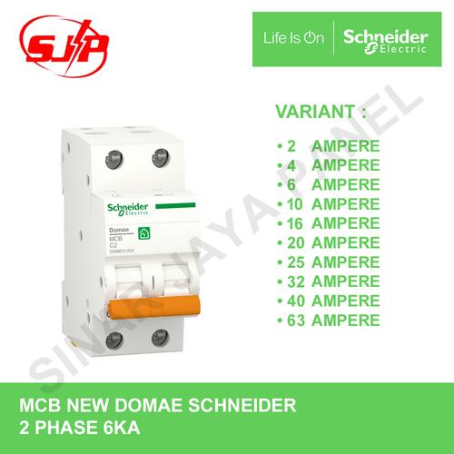 Jual MCB NEW DOMAE SCHNEIDER 2 PHASE 2A 4A 6A 10A 16A 20A 25A 32A 40A 63A - 6A - Jakarta Pusat ...