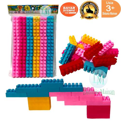 Promo balok susun mainan edukasi anak lego block besar LB 12 bongkar ...