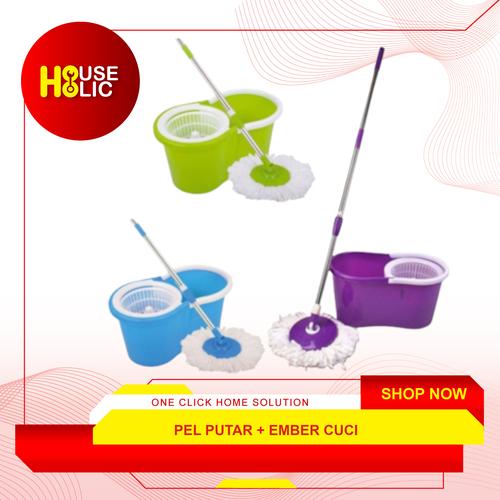 Jual Pel Lantai Putar Set Alat Pel Lantai Spin Mop Lantai Dengan Ember ...