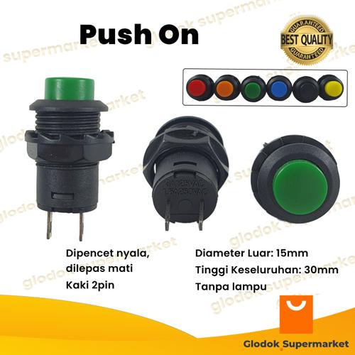 Jual Switch Push On Bulat Kecil 2 Pin Saklar 2pin Tombol 2 Kaki ...