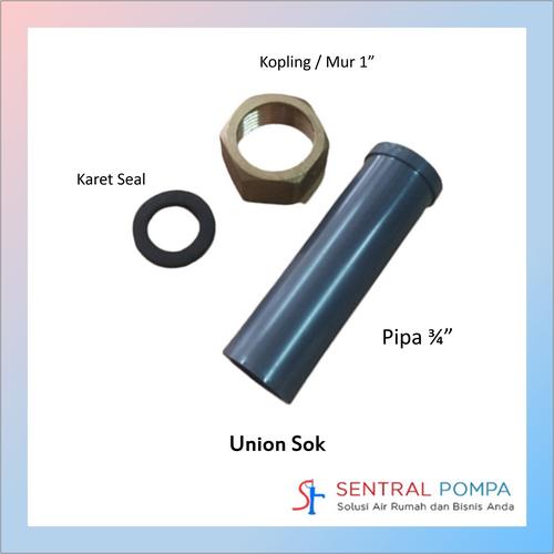 Jual Union Sok Pipa 3/4" Sock Mur Kopling 1" + Karet Seal Pompa Air ...