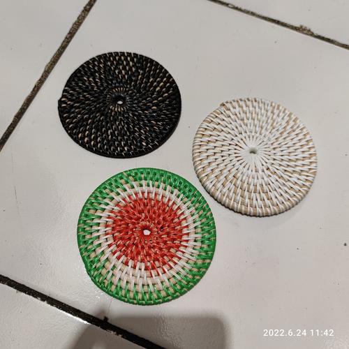 Jual rattan coaster round / tatakan gelas rotan bulat - Kota Denpasar ...