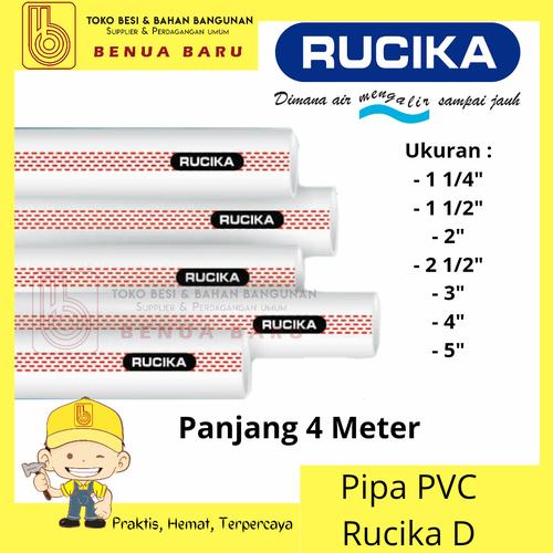 Jual Pipa Rucika D / Pipa Air Rucika D / Wavin Putih PVC Tipe D 1 2 3 4 5 - 5 INCH - Kab. Bekasi ...