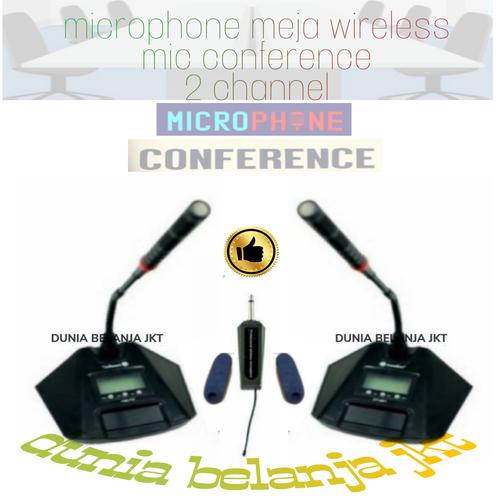 Jual mic meja/podium wireless conference 2 channel digital display ...