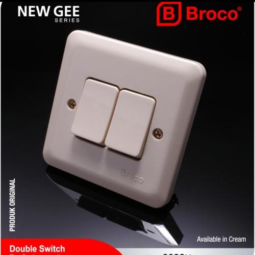 Jual BROCO Saklar Seri IB Tempel / Saklar Isi 2 Double Tanam BROCO SNI ...