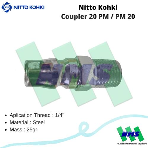 Jual 20PM Coupler 1/4" Nitto Kohki Drat Luar 1/4 Inci PM20 Kopler Steel ...