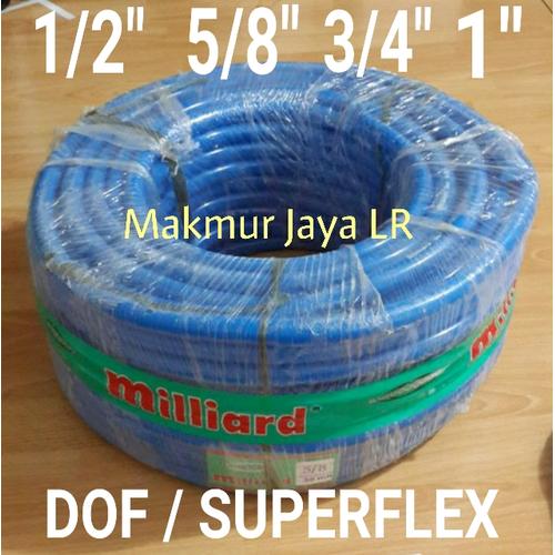 Jual ( meteran ) Selang Air 1/2 5/8 3/4 1 inch MILLIARD DOF Biru - SUPERFLEX Hijau 5/8" - SEA ...