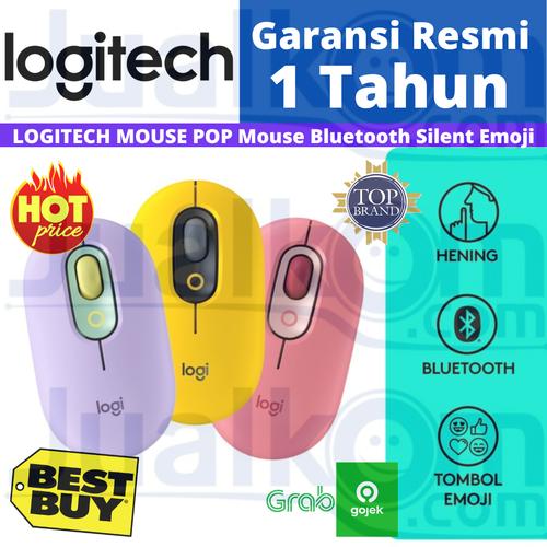 Jual Logitech POP Mouse Wireless Bluetooth Silent Emoji Keys - Day ...