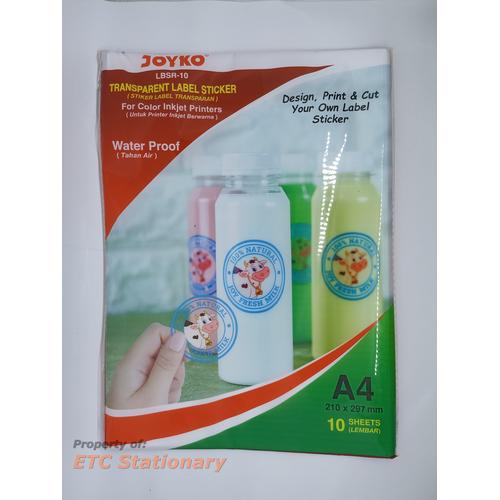 Jual Sticker Label Transparan JOYKO isi 10 Label Stiker Botol Kemasan ...