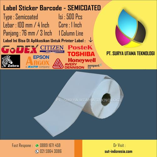 Jual Label Sticker Barcode Semicoated 100mm X 76mm 1Line 500Pcs ...