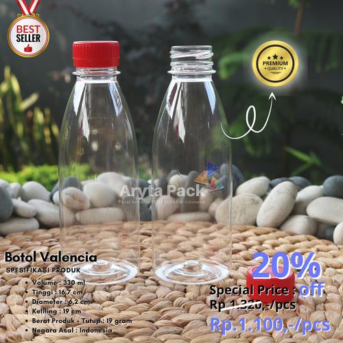 Jual PET2533. Botol plastik PET valencia 330ml tutup LN merah - Jakarta ...