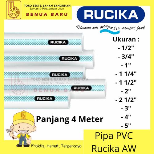 Jual Pipa Rucika AW / Pipa Air Rucika AW / Wavin Putih PVC Tipe AW 1 2 3 4 - 3 INCH - Kab ...