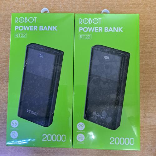 Jual Robot power bank 20000mah RT 22 fast charging Led dual port input ...