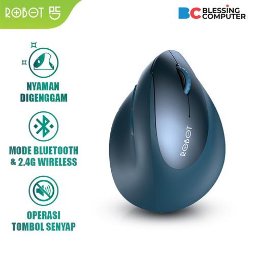 Jual ROBOT Mouse Wireless Bluetooth mirip logitech lift vertical ...