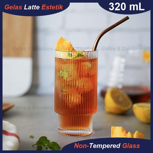 Jual Gelas Latte Estetik 320ml/Gelas Kaca/Gelas Iced Tea/Gelas Lemon ...