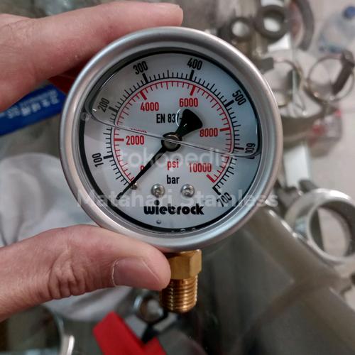 Jual Pressure Gauge Manometer Stainless 4 " inchi 700 Bar 10000 Psi ...