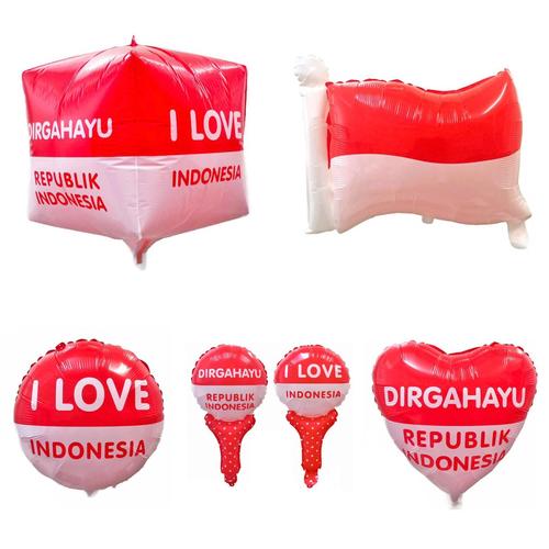 Jual Balon foil HUT RI kemerdekaan balon Dirgahayu Agustusan - hati ...