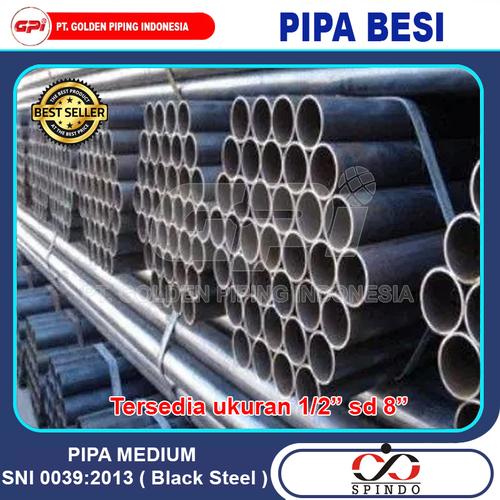 Jual Pipa Besi Black Steel Medium SNI Merk Spindo,1/2" s/d 4" - Update ...
