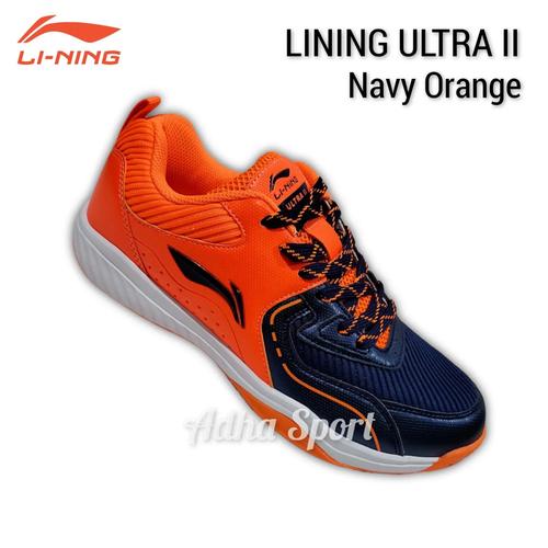Jual Sepatu Badminton Lining Ultra II / 2 Navy Orange Original ...
