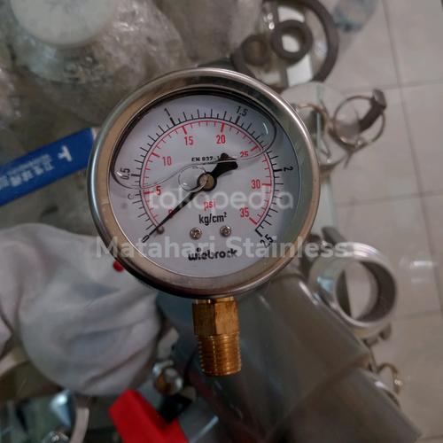 Jual Pressure Gauge Manometer Stainless 2 1/2 " inchi 2.5 Bar 35 Psi ...
