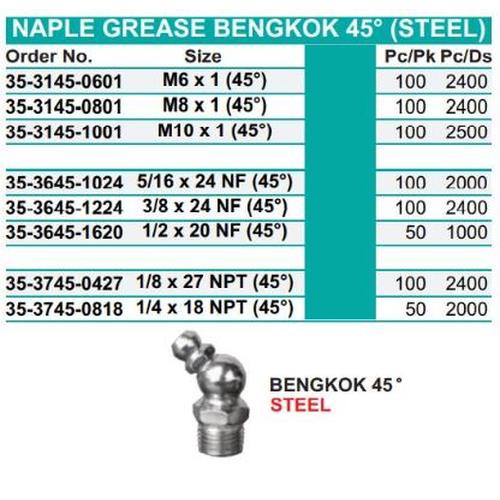 Jual Naple Grease Bengkok 45 Besi M6 x 1 Nepel Grease M6x1 Nipple ...