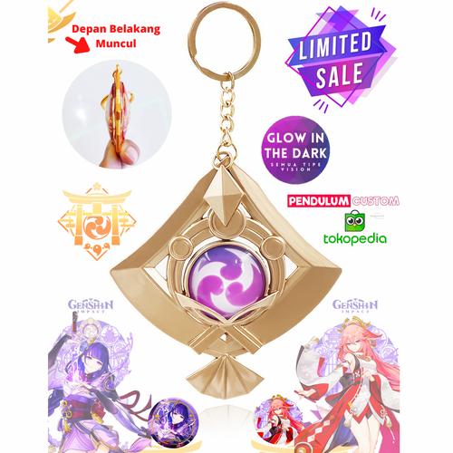Jual Gantungan kunci Vision Genshin Impact keychain YAE MIKO METAL ...