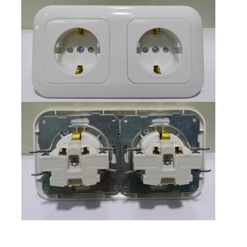 Jual Stop kontak DOUBLE CP 2gang DAN NON CP PANASONIC satu frame ...