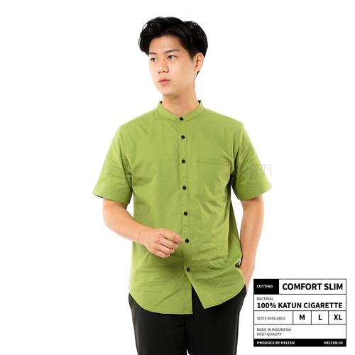 Jual Helten Kemeja Koko Saku Bobok Lengan Pendek Warna Hijau Melon ...