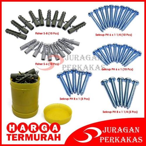 Jual 50 PC SEKRUP TAPPING PH 6 8 + FISHER S6 S8 BAUT SKRUP SCREW PHILIP ...