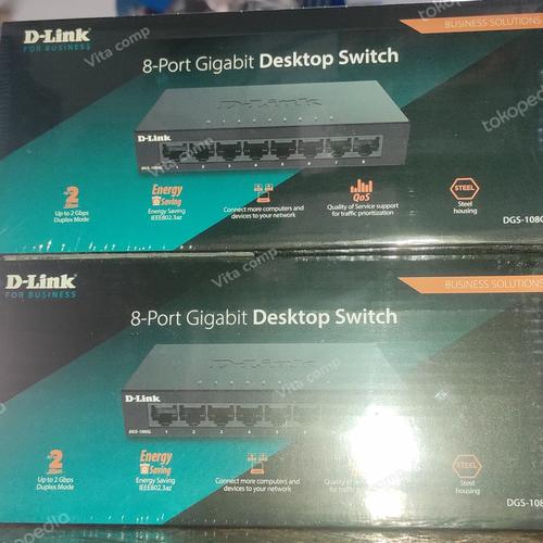Jual D-LINK DGS-108 8-Port Gigabit Desktop Switch Metal Casing DGS108 ...