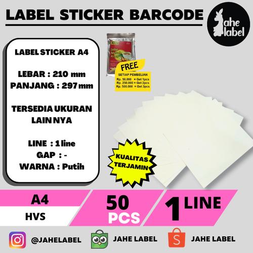 Jual STICKER POLOS HVS A4 ISI 50 LEMBAR - Jakarta Barat - Jahe Label ...