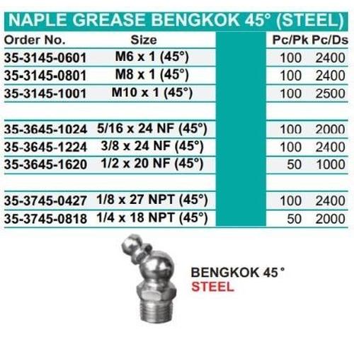 Jual Naple Grease Bengkok 45 Besi M10 x 1 Nepel Grease M10x1 Nipple ...
