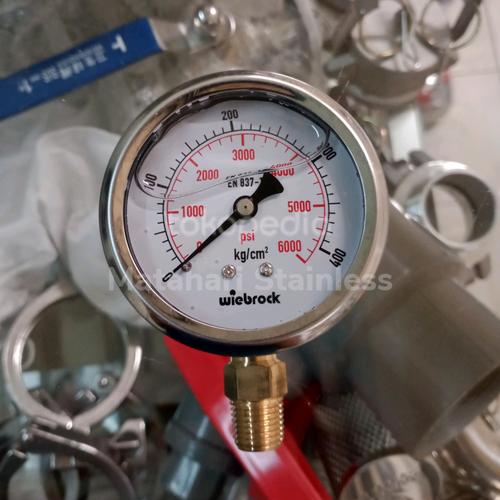 Jual Pressure Gauge Manometer Stainless 4 " inchi 400 Bar 6000 Psi ...