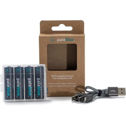 Jual Pale Blue Rechargeable AAA Batteries with Charging Cables ...
