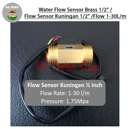 Jual Water Flow Sensor Brass 1/2" / Flow Sensor Kuningan 1/2" /Flow 1 ...