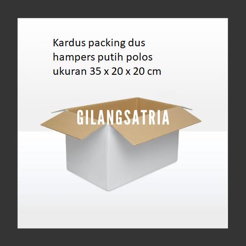 Jual kardus packing karton box dus hampers putih polos ukuran 35x20x20 ...