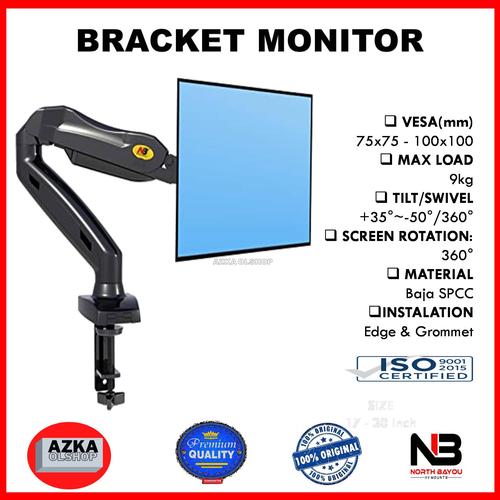 Jual Bracket Monitor, Single Arm Gas Spring 17-30 inch NB F80 Full ...