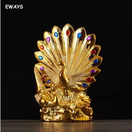 Jual Ornamen Patung Burung Merak Keramik Warna Emas Ruang Tamu Kabinet ...