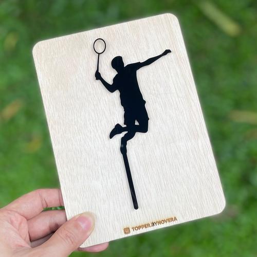 Jual Cake Topper Badminton | Bulutangkis - bronze acrylic - Kab ...