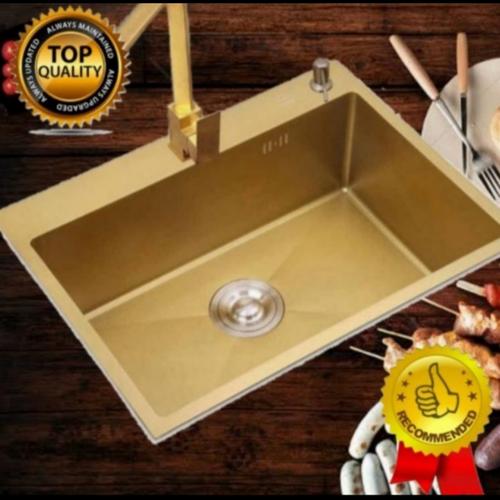 Jual Kitchen sink 6045 emas gold/ bak cuci piring Stainles body only ...