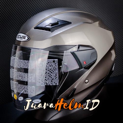 Jual ZEUS Helm ZS611 SOLID / DARK SILVER / ZS-611 / ZS 611 HALF FACE ...
