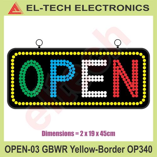 Jual LED Logo Sign Board Tanda Buka OPEN-3 Merah Kuning Hijau Biru ...