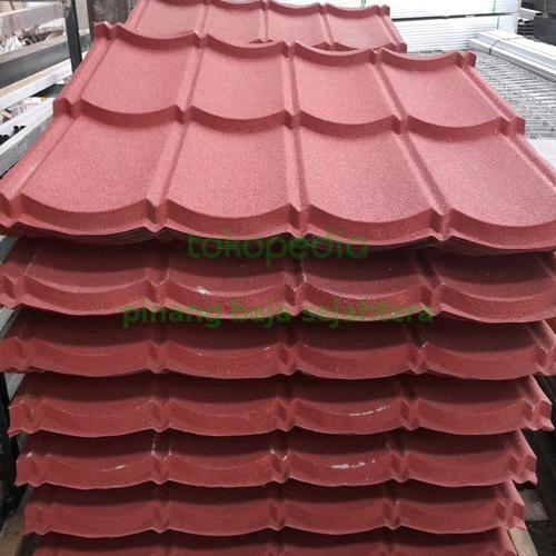 Jual Genteng Pasir / Genteng Metal/ Atap Pasir 2x4 Merah Hitam - Merah ...