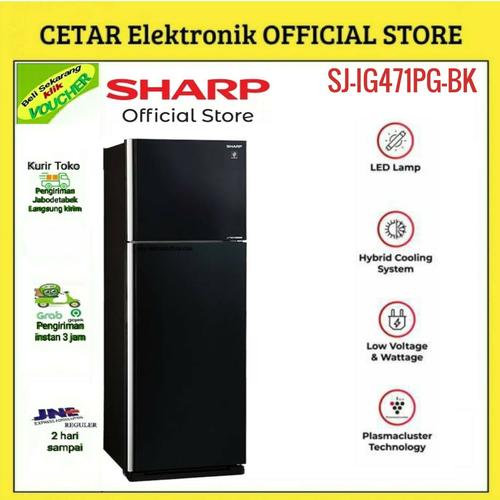 Jual Kulkas 2 Pintu Sharp SJ-IG471PG-BK J-Tech Inverter Hybrid Cooling ...