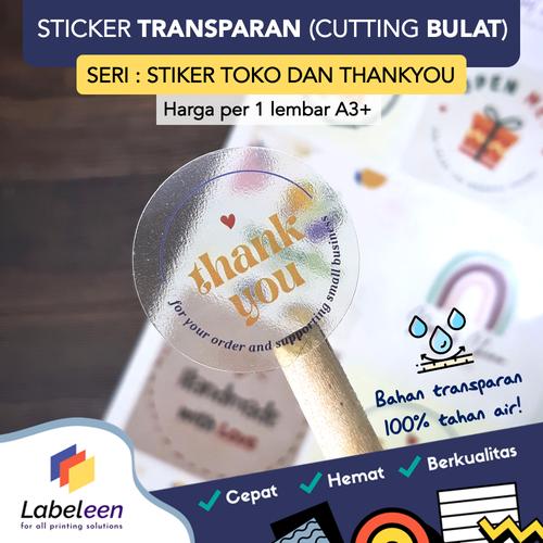 Jual Cetak Sticker TRANSPARAN Custom Cutting Bulat [TANPA MIN. ORDER ...