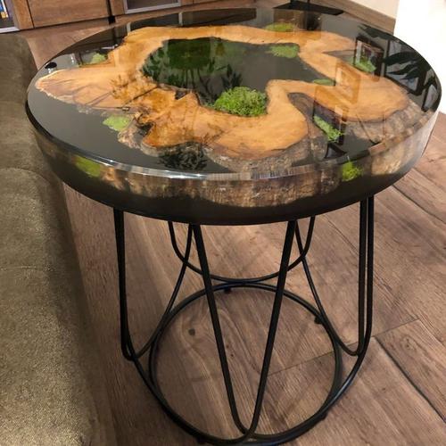 Jual meja Resin kayu saur / meja resin epoxy / meja tamu resin ...