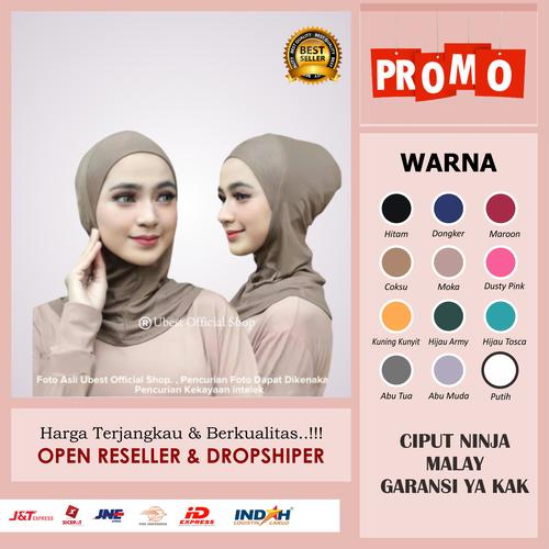 Jual Cod Daleman Ninja Iner Leher Ciput Leher Ninja Ciput Hijab Inner Cpt Ninja Malay Hitam